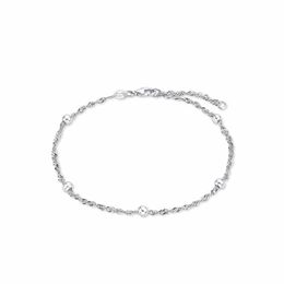 Fußkette Amor "Schmuck Geschenk Körperschmuck, Singapurkette Kügelchen", silber (silber, 925), Fußketten, Damen, Silber 925 (Sterlingsilber)