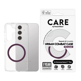 CARE BY PANZERGLASS Handyhülle "Magnetic QI Compatible Urban Combat Case für Samsung Galaxy S25 Plus", lila, B:11cm H:2,5cm T:20cm, Hüllen, Backcover, Schutzhülle, Handyschutzhülle, Case, Schutzcase, stoßfest