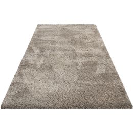 Hochflor-Teppich Esprit "YOGI ESP-096", beige (sand), B:133cm H:50mm L:200cm, Polyester, Teppiche, Läufer, flauschiger weicher Flor aus 100% recyceltem PET, Wohnzimmer