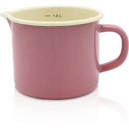 Krüger Milchtopf KRÜGER, rosa, H:11cm Ø:12cm, Töpfe, Literskala, 1 Liter, für Induktions-Kochfelder geeignet