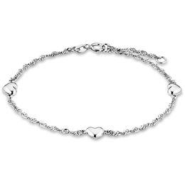 Armband Amor "Herzen", silber (silberfarben), Armbänder, Damen, 19cm, Silber 925 (Sterlingsilber)