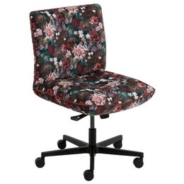 mayer Sitzmöbel Drehstuhl MAYER SITZMÖBEL "myCOSYWORXX Homeoffice Sessel", schwarz (floral lila, beere, grün, schwarz), B:58cm H:89cm T:64cm, Stoff, Stühle, besonders bequem gepolstert