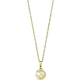 Kette mit Anhänger Amor "Sparkle", gold (goldfarben,), Halsketten, Damen, Gelbgold 375, L: 45, Made in Germany - mit Wachsperle