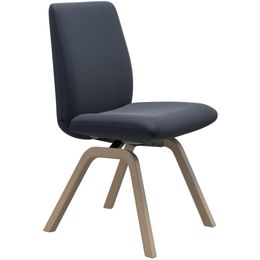 Polsterstuhl stressless "Laurel", blau (oxford blau paloma, walnuss), B:49cm H:92cm T:59cm, Leder PALOMA: PALOMA ist ein durchgefärbtes Semianilin-Möbelleder mit natürlicher Narbung., Stühle, Polsterstuhl, Low Back, Größe L, mit schräggestellten Beinen in Walnuss