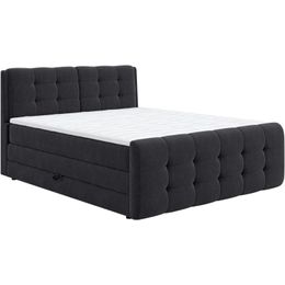 Boxspringbett COTTA "Fort mit Bettkasten, inkl. Topper", schwarz, B:181cm L:228cm, 100% POLYESTER (PES), Komplettbetten, erhältlich in verschiedenen Breiten (160cm, 180cm & 200cm), Topseller