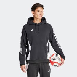 Kapuzensweatshirt adidas Performance "TIRO24 SWHOOD", Herren, Gr. L, schwarz-weiß (schwarz, weiß), Obermaterial: 70% Baumwolle, 30% Polyester, normal, Rundhals, Sweatshirts