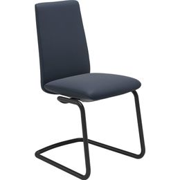 Polsterstuhl stressless "Laurel", blau (oxford blau paloma, schwarz matt), B:53cm H:92cm T:59cm, Leder PALOMA: PALOMA ist ein durchgef&auml;rbtes Semianilin-M&ouml;belleder mit nat&uuml;rlicher Narbung., St&uuml;hle, Polsterstuhl, Low Back, Gr&ouml;&szlig;e M, mit Beinen aus Stahl in Schwarz matt