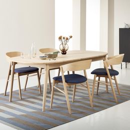 Esstisch HAMMEL FURNITURE "Findahl by Hammel Miro Designtisch", beige (eiche natur geseift), B:184cm H:72cm T:106cm, Tische, 184x106 cm, aus massivem Eichenholz, mit Verlängerungsfunktion