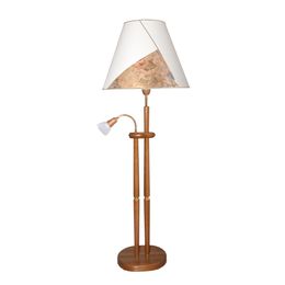LED Stehlampe, braun (holzfarben, natur), 2, Ø 55cm H: 155cm, 1 Stk., Leuchten, Mit Leseleuchte