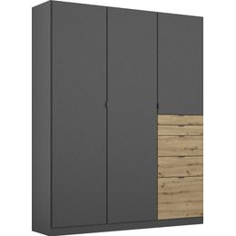 Schrank-Set Rauch "Kleiderschrank Schrank Garderobe Wäscheschrank Ankleide ONTARIO", grau (graumetallic, eiche artisan), B:253cm H:197cm T:195cm, Holzwerkstoff, Kastenmöbel-Sets, mit 5 Schubladen in unterschiedlichen Größen MADE IN GERMANY