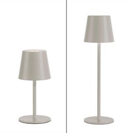 JUST LIGHT LED Tischleuchte "EURIA, 2er Set", beige (greige), 1, Ø 11cm H: 37cm, 2 Stk., Leuchten, LED Akku Tischlampe
