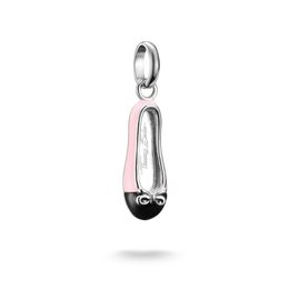 Charm-Einhänger Thomas Sabo "Charm Ballerina-Design - Connect", rosa (silberfarben, schwarz, rosa), Charms, Damen, Silber 925 (recycelt)