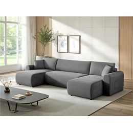 Wohnlandschaft OTTO HOME, B:311cm H:79cm T:52cmanthrazit, Sofas, "JONAA, 311 cm, U-Form, Schlafsofa, Boxspringfederung, Cord u. Struktur", 133/270cm,