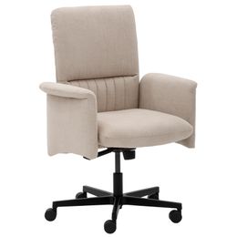 mayer Sitzmöbel Drehstuhl MAYER SITZMÖBEL "myCOSYWORXX Homeoffice Sessel", beige (beige, schwarz), B:71cm H:97cm T:64cm, Stoff, Stühle, besonders bequem gepolstert