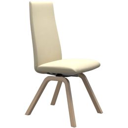 Polsterstuhl stressless "Laurel", beige (vanilla paloma, eiche natur), B:49cm H:105cm T:60cm, Leder PALOMA: PALOMA ist ein durchgef&auml;rbtes Semianilin-M&ouml;belleder mit nat&uuml;rlicher Narbung., St&uuml;hle, Polsterstuhl, High Back, Gr&ouml;&szlig;e M, mit schr&auml;ggestellten Beinen in Eiche natur