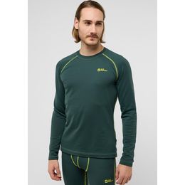 Langarmshirt Jack Wolfskin "INFINITE WARM LS M", Herren, Gr. XXL (58), gr&uuml;n (schwarz, olive), Obermaterial: 92% Polyester, 8% Elastan, Shirts Langarmshirt