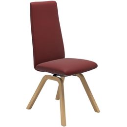 Polsterstuhl stressless "Laurel", rot (cherry paloma, eiche natur), B:49cm H:105cm T:60cm, Leder PALOMA: PALOMA ist ein durchgefärbtes Semianilin-Möbelleder mit natürlicher Narbung., Stühle, High Back, Größe M, mit schräggestellten Beinen in Eiche natur