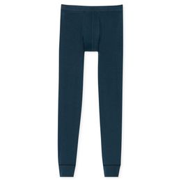Lange Unterhose Schiesser "Fresh Vibe", Herren, Gr. 164, blau (nachtblau), Single Jersey, Obermaterial: 50% Baumwolle, 45% Modal, 5% Elasthan, unifarben, körpernah, Unterhosen, mit Bündchenabschlüssen