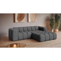 Ecksofa OTTO HOME, B:248cm H:72cm T:186cmanthrazit, 100% Polyester, Sofas, "KALLIE Design-Sofa mit Wellenunterfederung, Bubble-Optik, 248/186/72cm",