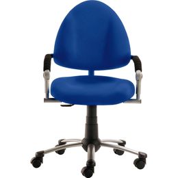 mayer Sitzmöbel Bürostuhl MAYER SITZMÖBEL "Kinder- und Jugenddrehstuhl myFREAKY", blau (mittelblau, schwarz), B:58,5cm H:93cm T:60cm, Kunststoff, Metall, Polyester, Stühle, Bürostuhl Kinderdrehstuhl Bürodrehstuhl, mitwachsend
