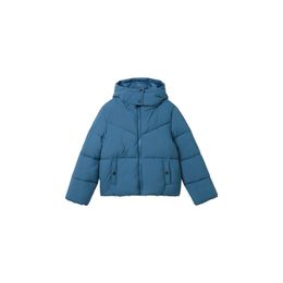 Steppjacke Tom Tailor, Jungen, Gr. 164, blau (dusty petrol), Steppware, Obermaterial: 100% Polyamid, unifarben, regular fit normal, ohne Ausschnitt, gerader Abschluss, Jacken, mit abnehmbarer Kapuze