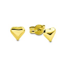 Paar Ohrstecker Amor "Herz", gelb (gelbgold, 585), Ohrringe, Damen, 5mm, Gelbgold 585