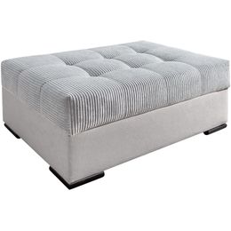 Hocker Collection AB "Josy, B: 98 cm", silbergrau, grau, B:98cm H:41cm T:68cm, 100%polyester, Hocker, Hocker, individuell zu kombinieren, Federkern