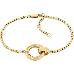 Armkette Tommy Hilfiger "CIRCLES", gold (gelbgoldfarben), Armbänder, Damen, 19cm, Edelstahl