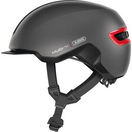 Fahrradhelm Abus "HUD-Y" Gr. S, grau (dunkelgrau), Helme, S Kopfumfang: 51cm - 55cm, matt, unifarben