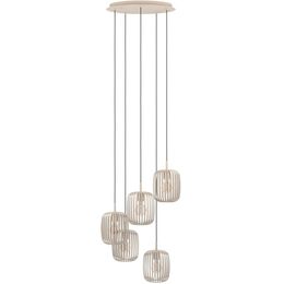 Eglo Pendelleuchte "Hängeleuchte ROMAZZINA, exkl. E27, Stahl in sandfarben, Pendellampe", beige (sandfarben), 5, Ø 50cm H: 200cm, Leuchten, Esszimmerlampe, 200x50cm, 1-flammig, modern, minimalistisch, Rondell