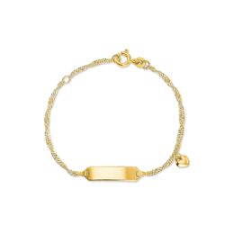 Armband Amor "Herz", gold (gelbgoldfarben), Armbänder, Mädchen, 14cm, Gelbgold 375