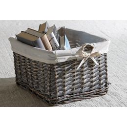 Aufbewahrungskorb Home Affaire "California", beige (naturfarben, beige), B:30cm H:25cm T:20cm, Geflecht Rattan, Aufbewahrungsboxen, im 1er und 2er Set erhältlich, aus einem Rattangeflecht, Breite 30 cm