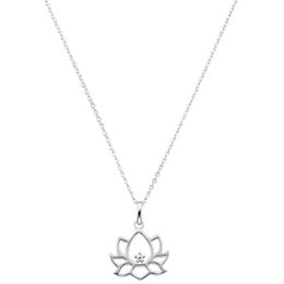 Kette mit Anhänger Amor "Lotus", silber (silberfarben), Halsketten, Damen, Silber 925 (Sterlingsilber), L: 45