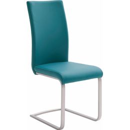 Freischwinger MCA furniture "Paulo 1", blau (petrol, edelstahl gebürstet), B:42cm H:102cm T:58cm, Stühle, Stuhl belastbar bis 120 kg