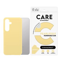 CARE BY PANZERGLASS Handyhülle "Fearlessly Fashionable Case für Samsung Galaxy S25", gelb, B:11cm H:2,5cm T:20cm, Hüllen, Backcover, Schutzhülle, Handyschutzhülle, Case, Schutzcase, stoßfest