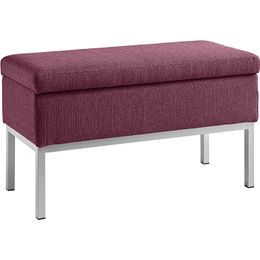 Sitzbank HEINE HOME, B:81cm H:47cm T:36cmlila, Kunststoff, MDF, Metall, Polyester, Spanplatte, Garten, Sitzb&auml;nke