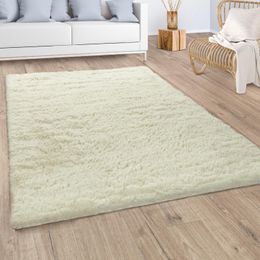 Hochflor-Teppich Paco Home "Silky 591", gelb (vanille), B:120cm H:37mm L:170cm, Polyester, Teppiche, Uni-Farben, besonders weich und kuschelig