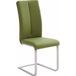 Freischwinger MCA furniture "Paulo 2", grün (olive), B:42cm H:104cm T:61cm, 100% Polyurethan, Stühle, Stuhl belastbar bis 120 kg