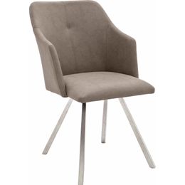 Esszimmerstuhl MCA furniture "Madita 4 Fu&szlig; Stuhl B-eckig", grau (taupe), B:54cm H:88cm T:62cm, 100% Polyurethan, St&uuml;hle, Esszimmerstuhl, Stuhl belastbar bis max. 140 kg