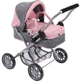 Bayer Chic 2000 Puppenwagen CHIC2000 "Smarty, Mini-Kuschelwagen", rosa (melange rosa), Puppenwagen, KinderB:56cm H:56cm T:56cm, Kunststoff, Metall, Stoff, mit herausnehmbarer Tragetasche, B:56cm H:56cm T:56cm