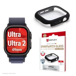 Displex Displayschutzglas "Smartwatch Glass All-In-One Protector Full Body", schwarz (transparent, schwarz), B:9cm H:1,4cm T:13,5mm, Displayfolien, Displayschutzfolie, Schutzfolie, Bildschirmschutz, kratz- & stoßfest