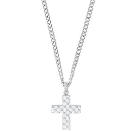 JOOP! Kette mit Anhänger JOOP "Kreuz", silber (edelstahlfarben), Halsketten, Herren, Edelstahl, L: 60