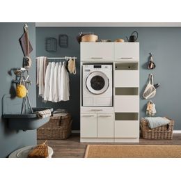 Mehrzweckschrank-Set LAUNDREEZY "LAUNDREEZY LDSK5", weiß, B:117,5cm H:200cm T:67,5cm, Holzwerkstoff, Kastenmöbel-Sets, Breite 117,5 cm