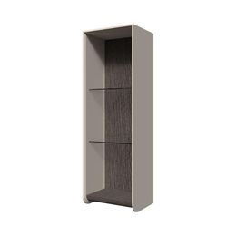 Hängevitrine Inosign "Soffy Wandschrank, Schwebendes Design für modernen Wohnraum", pepper weiß, eiche melinga grau, B:42cm H:128cm T:33cm, Glas, MDF, Schränke, UV lackiert, Soft Close Funktion, Wandmontage, Metallgriff