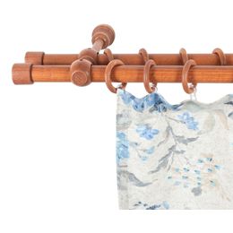 Gardinenstange SN DECO GROUP "Cafiro" Gr. 2, braun (eichefarben), L:140cm, Holzwerkstoff, Gardinenstangen, 28 mm, Holz, verschiedene L&auml;ngen und Farben, Komplettset