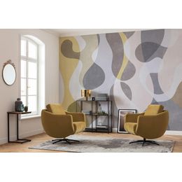 Fototapete Komar "Komar Vlies Fototapete - Flux Meditation - Gr&ouml;&szlig;e 400 x 250 cm", lila (modern), H:1,4m L:2,5m, Vlies, Tapeten