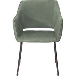 Schalenstuhl Tom Tailor HOME "T-VELVET ARMCHAIR", grün (celadon stc 3), B:56cm H:82cm T:61cm, Modischer Samtstoff STC (100% Polyester), Stühle