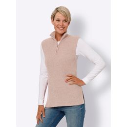 Pullunder Classic Basics "Pullunder", Damen, Gr. 46, beige (puder), 100% Polyester, unifarben, Pullover Pullunder