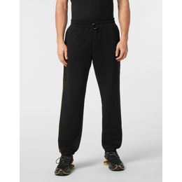 Jogginghose Plein Sport "Jogginghose", Herren, Gr. S, US-Größen, schwarz (0294, schwarz, lightgold), Obermaterial: 88% Baumwolle, 12% Polyester, Hosen
