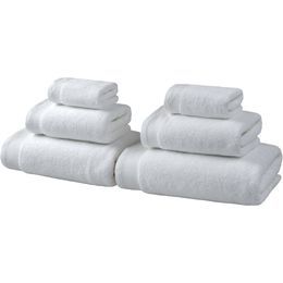 Handtuch Set OTTO HOME "Fenya, flauschig und weich, Premium Handt&uuml;cher, 550 gr/m&sup2;", wei&szlig;, 6 Stk., Walkfrottier, Walkfrottier, Obermaterial: 100% Baumwolle, Handtuch-Sets, mit Bord&uuml;re, Set, 100% Baumwolle, Hotel-Qualit&auml;t, 5 Jahre Garantie